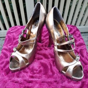 Bumper | Shoes | Bumper Bronze Open Toe Strappy 5 Stilettos | Poshmark